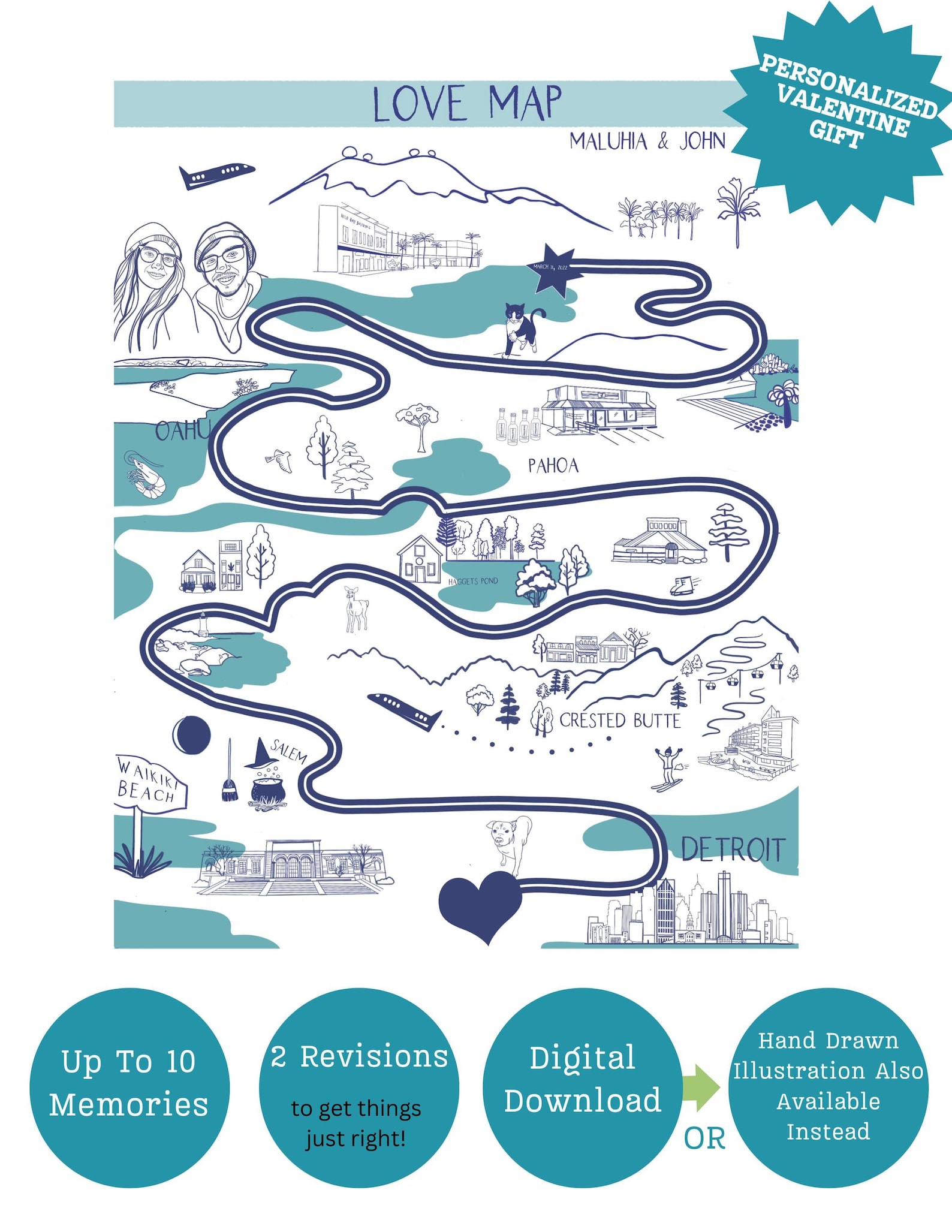 Personalized & Customizable Couples LOVE Map Anniversary Gift, Custom ...