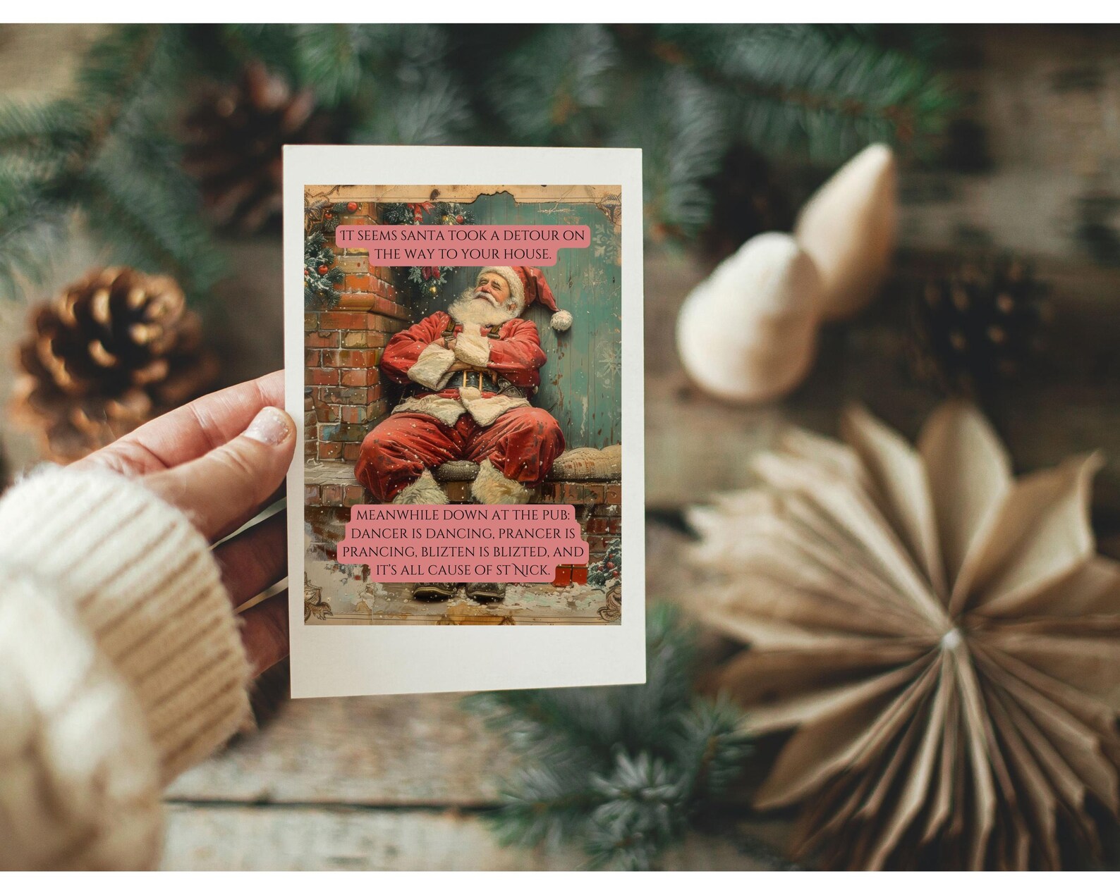 Funny Printable Xmas Card, Silly Xmas Card, Unique Holiday Greeting ...