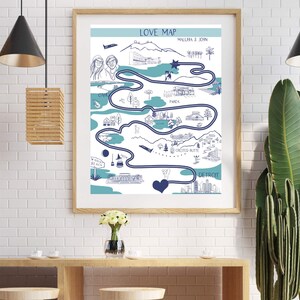 Personalized & Customizable Couples LOVE Map Anniversary Gift, Custom ...