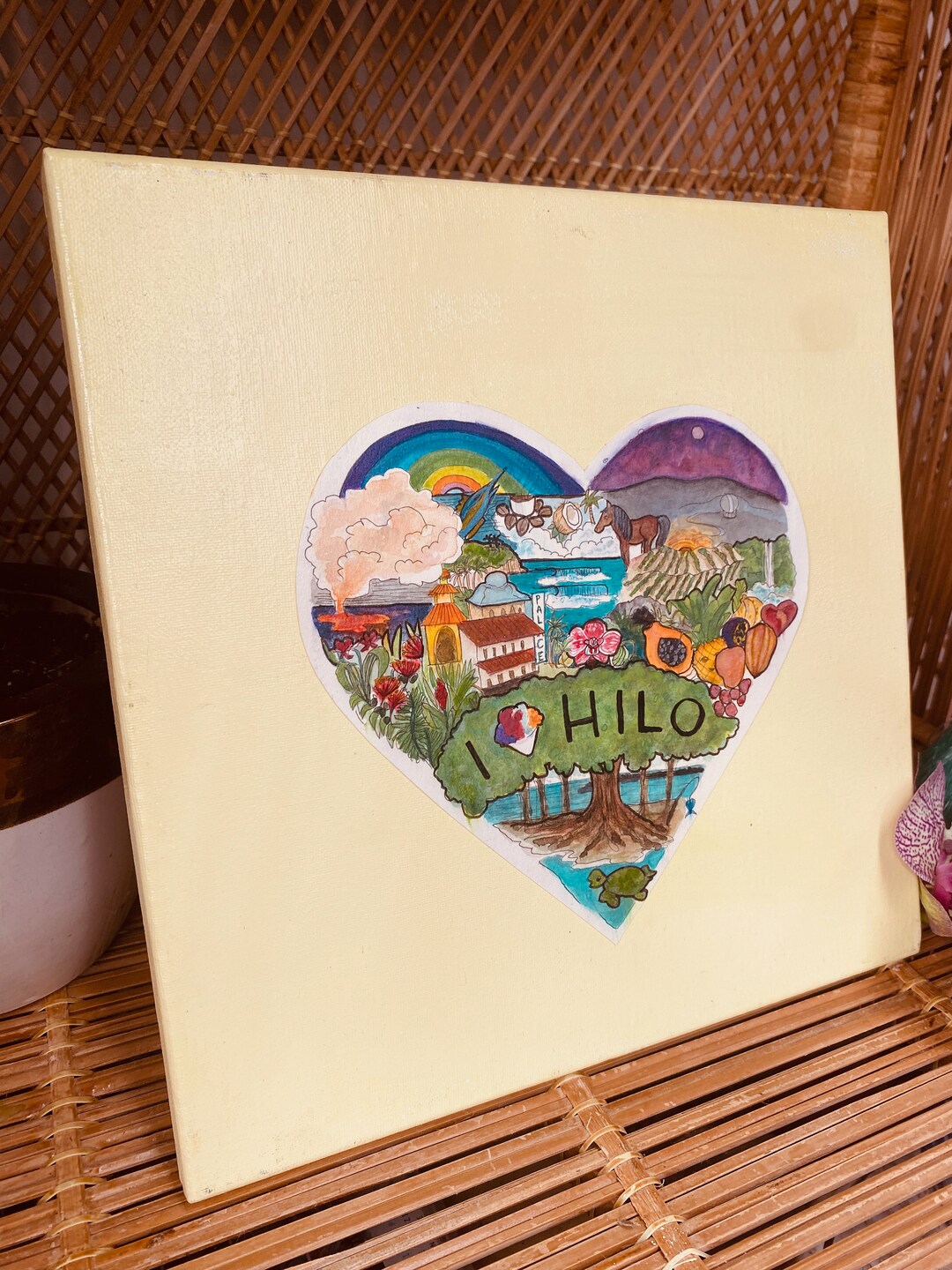 Original Hilo Watercolor Painting, Wall Art, Painting, Hand Painted ...