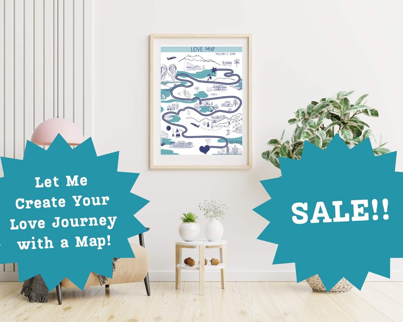 Personalized & Customizable Couples LOVE Map Anniversary Gift, Custom ...