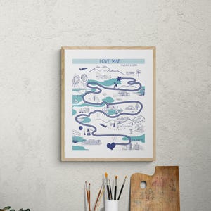 Personalized & Customizable Couples LOVE Map Anniversary Gift, Custom ...