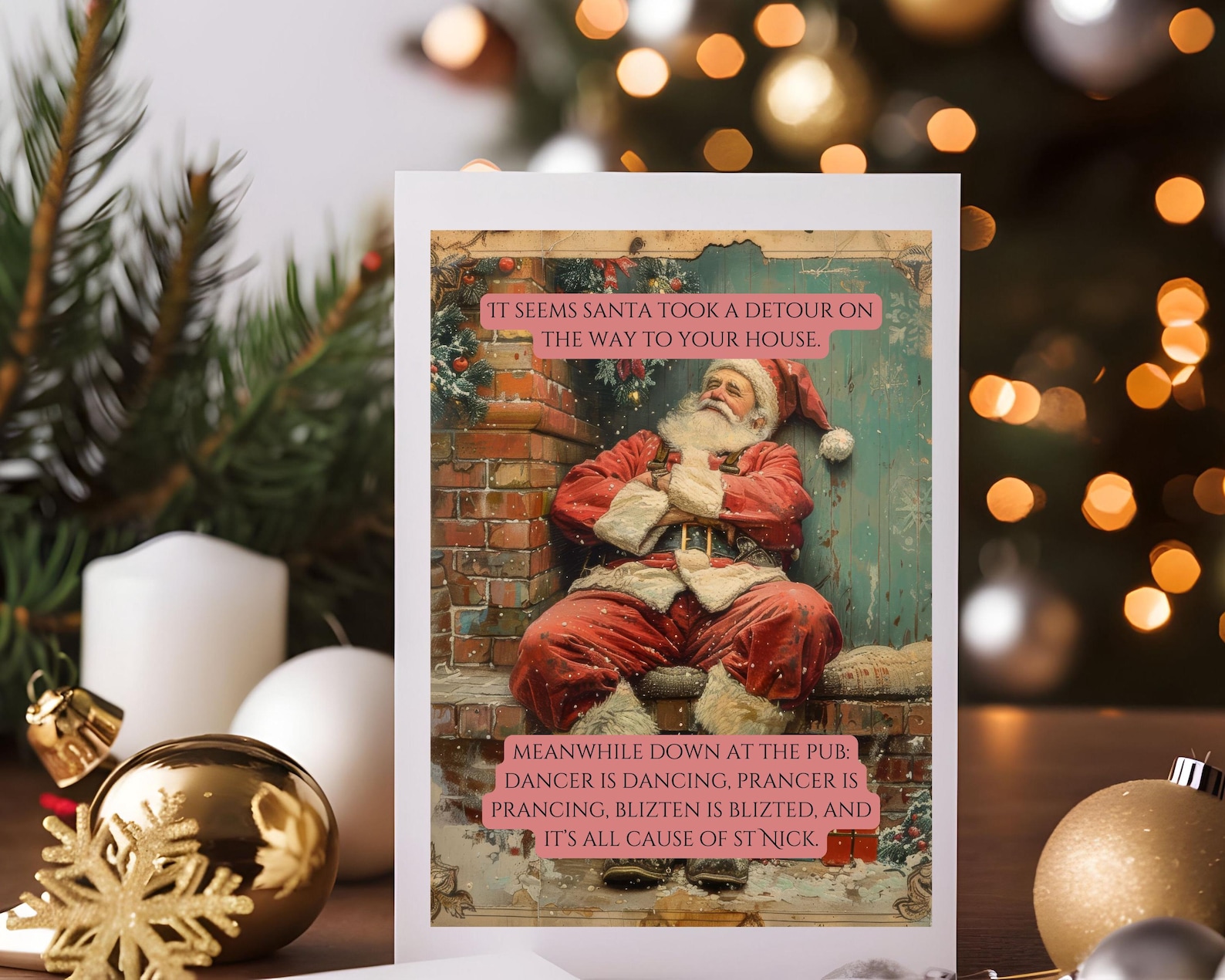 Funny Printable Xmas Card, Silly Xmas Card, Unique Holiday Greeting ...