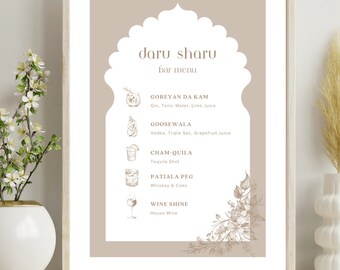 Classy Bar Menu for Indian/punjabi/desi Wedding | Signature Drinks ...