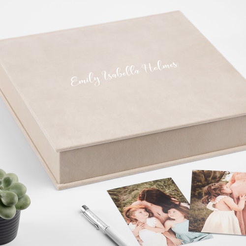 Ivory Scrapbook Box Keepsake Box Velvet Clamshell Box Photo - Etsy