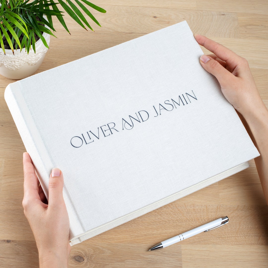 Traditional Linen Wedding Photo Album | Book Bound Photo Book | Modern ...