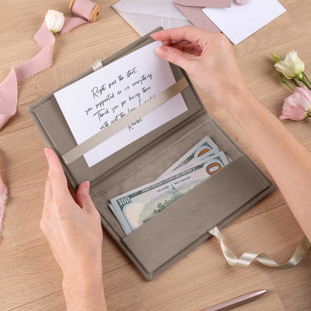 Personalized Money Envelope, Wedding Money Envelope, Velvet Cash Gift ...