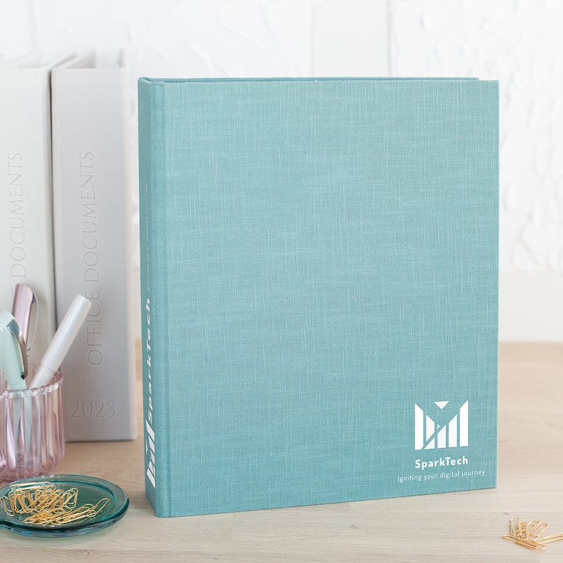 Linen Ring Binder, Personalized Ring Binder Portfolio, Hard Cover ...