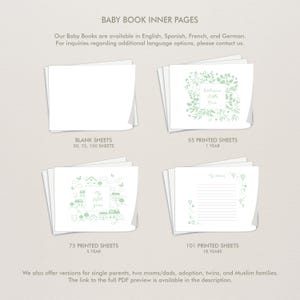 First Year Baby Memory Book, Personalized Baby Album, Modern Baby ...