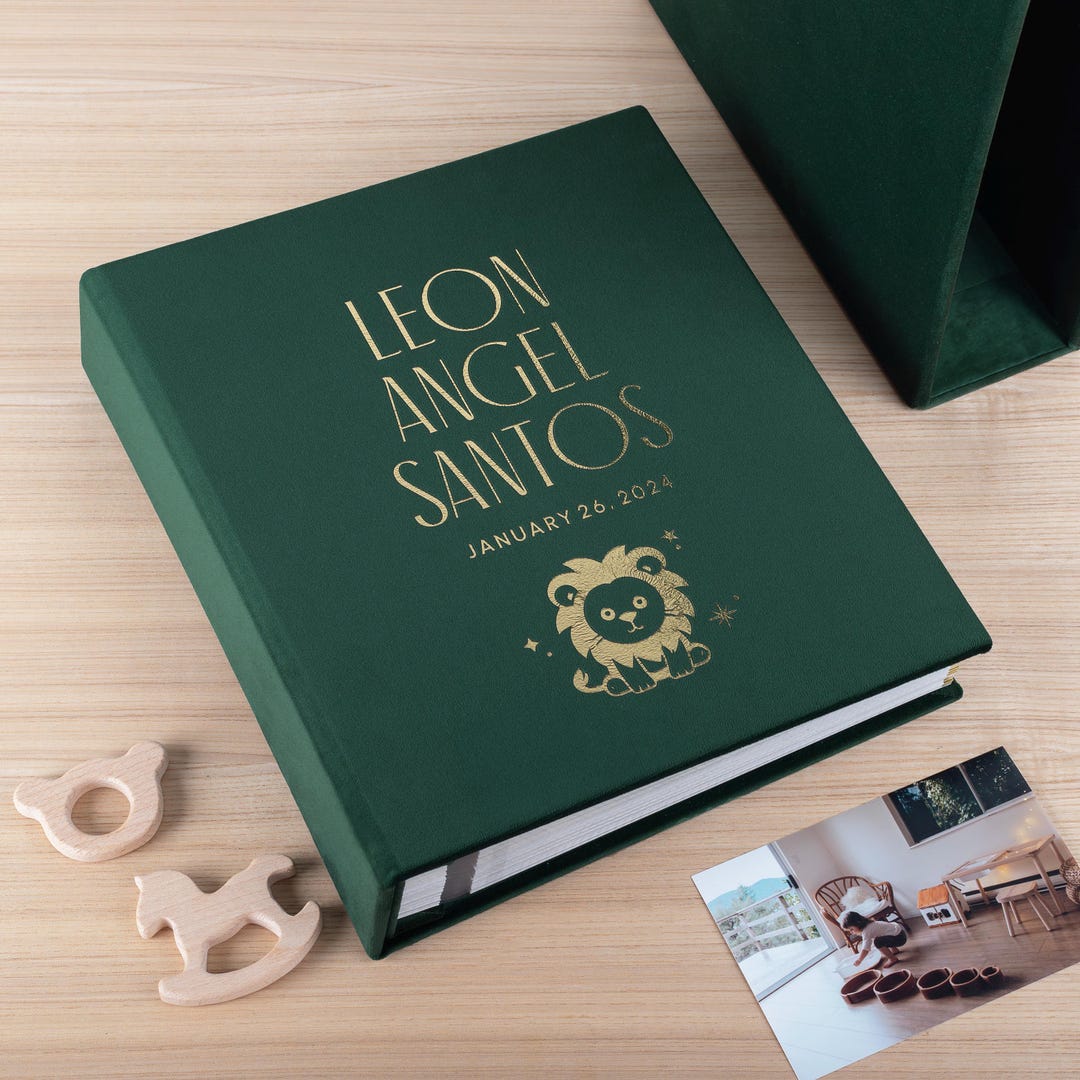 Baby Photo Album With Sticky Pages | Custom Baby Memory Book | Self ...