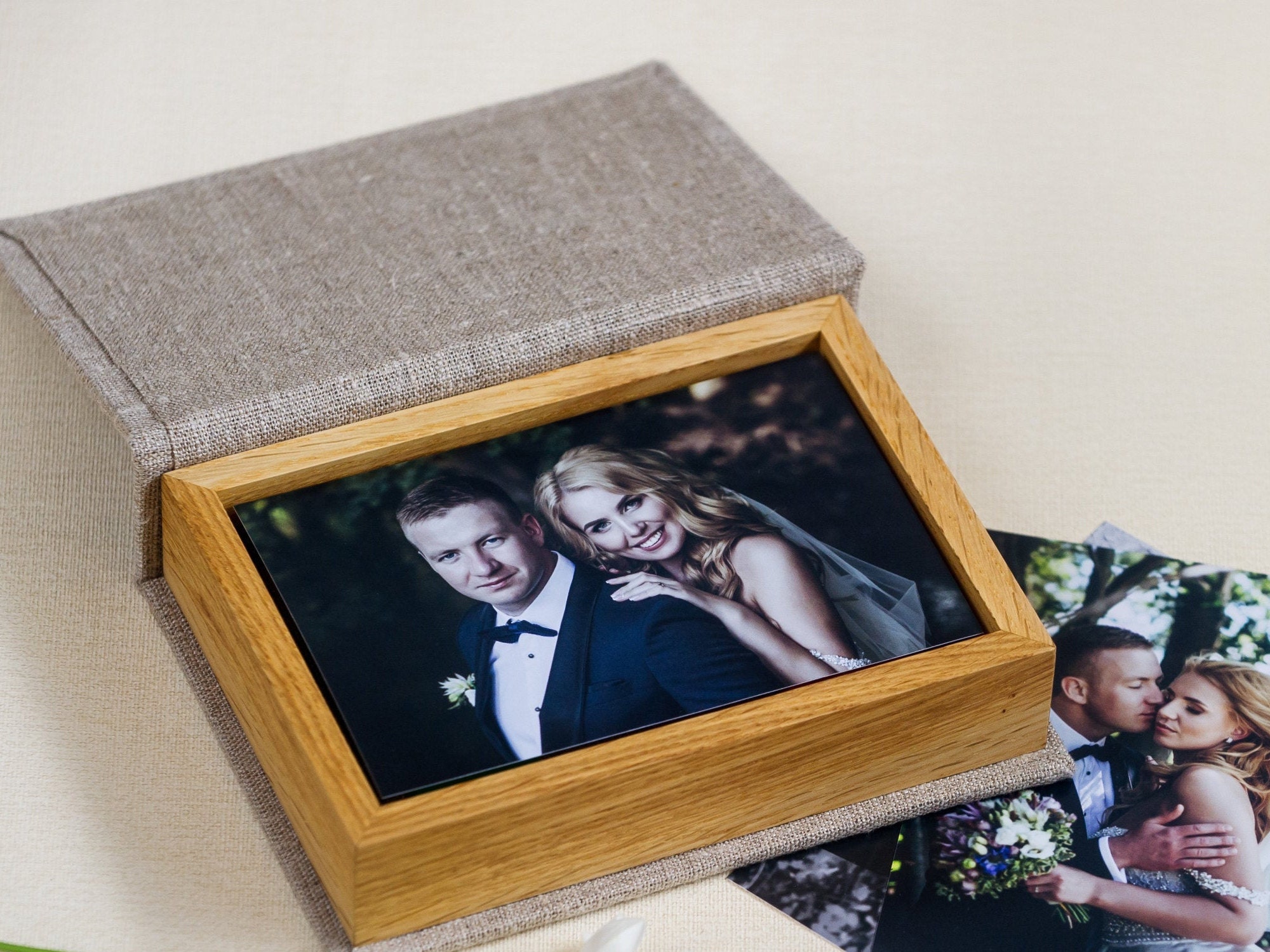 Wooden Photo Box Solid Oak Wedding Photo Box Wedding Memory - Etsy