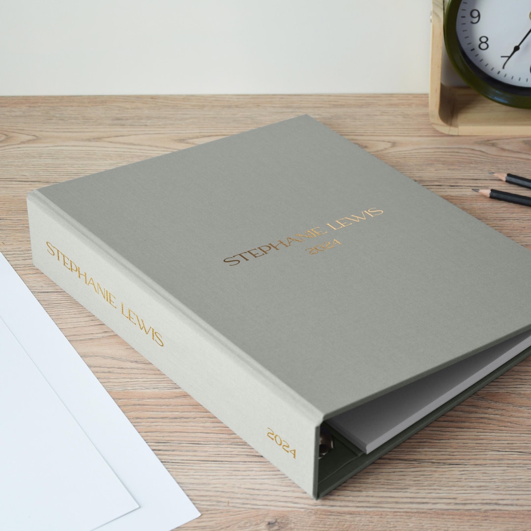 Linen Ring Binder With 2-3-4 Rings | Personalized Ring Binder With ...