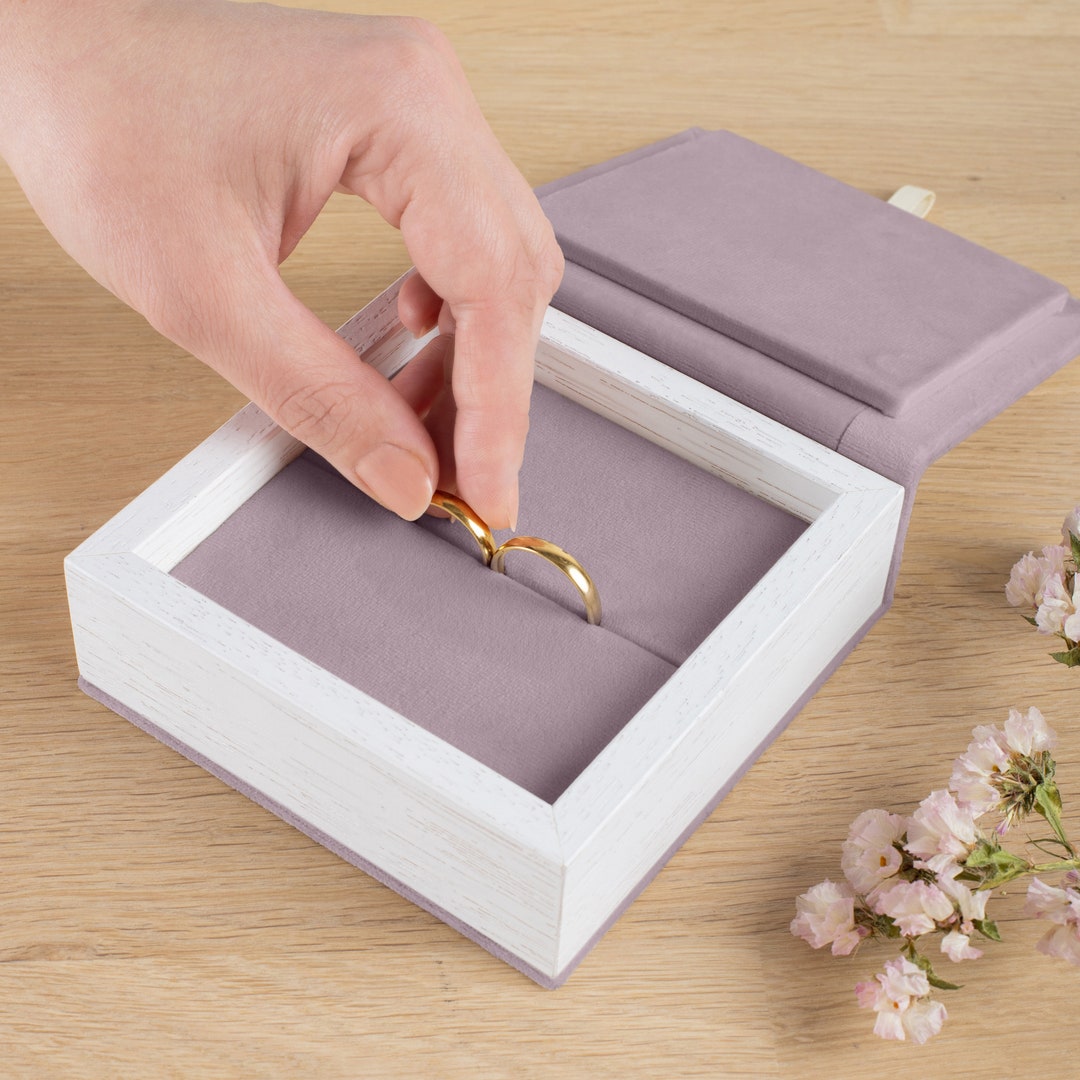 Personalized Wooden Wedding Ring Box With Slot Cushion | Ring Box for ...