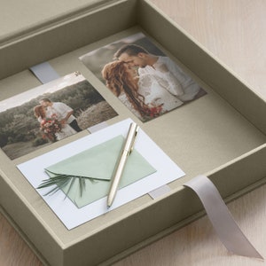 Wedding Keepsake Box, Personalized Linen Memory Box, Wedding Photo ...