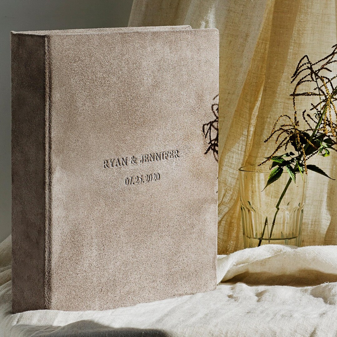 Large Suede Photo Album | Traditional Scrapbook for Weddings, Family ...
