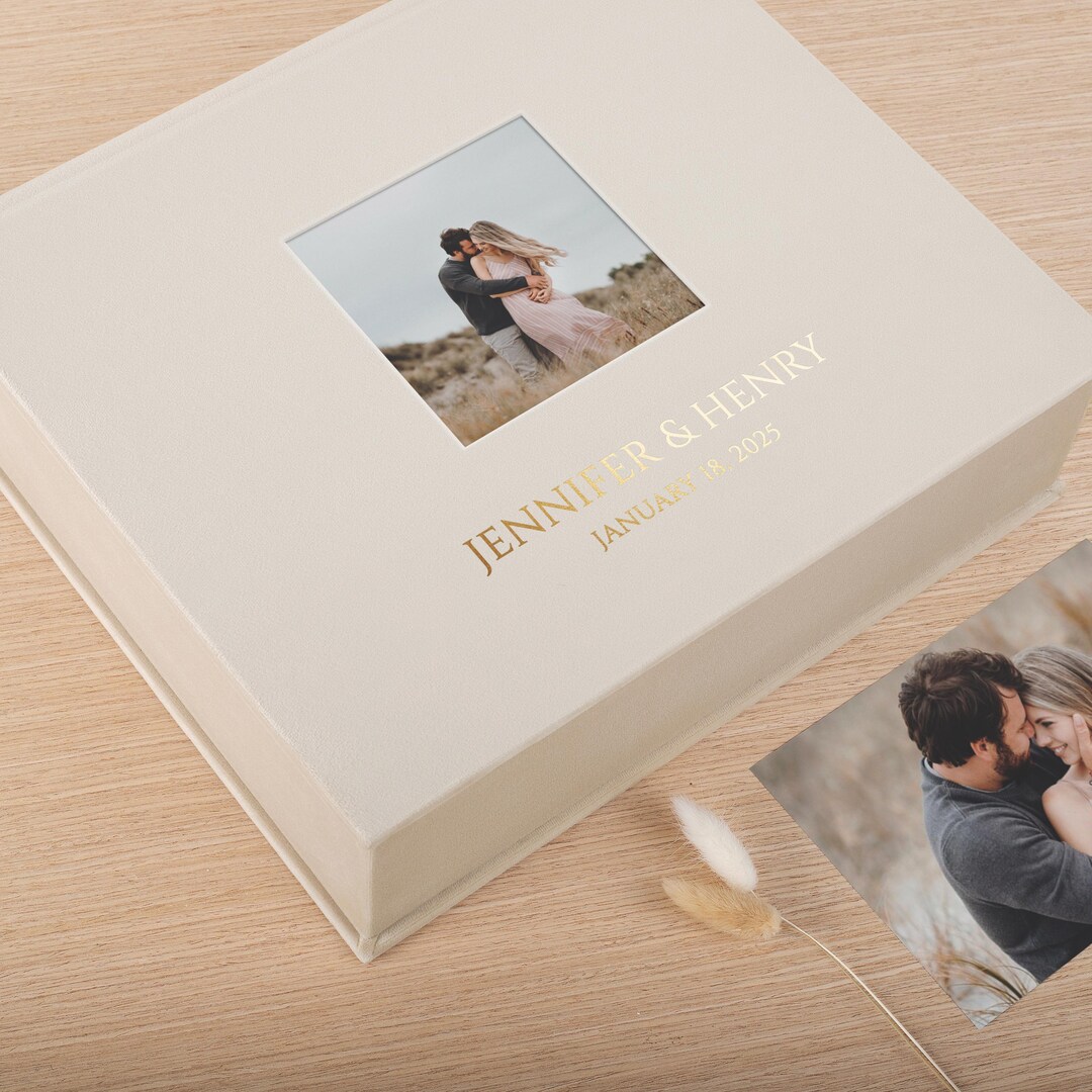 Personalized Wedding Keepsake Box With Photo Window | Custom Memory Box ...