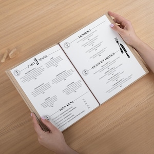 Personalized Menu Covers With Elastic Band | Custom Linen Menu Holders ...
