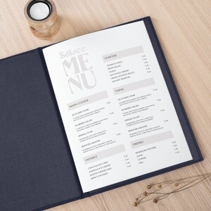 Personalized Menu Book Covers | Custom Restaurant Menu Folders | Hard ...