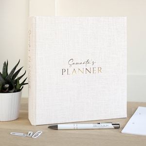 A5 Linen Ring Binder | Personalized 2 Ring Binder Portfolio | Hard ...