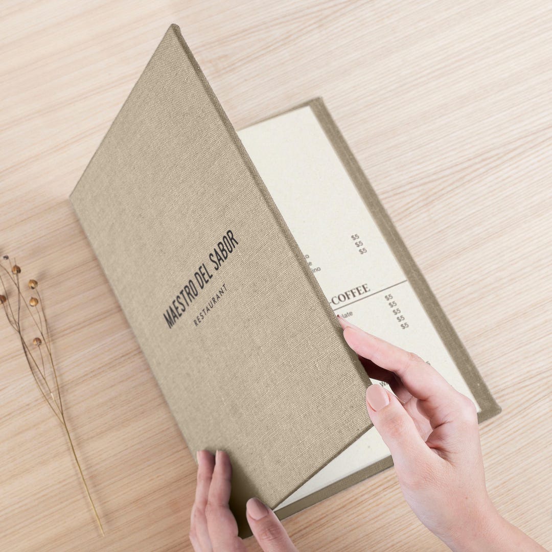 Set of 5 Personalized Menu Books | Custom Restaurant Menu Folders ...