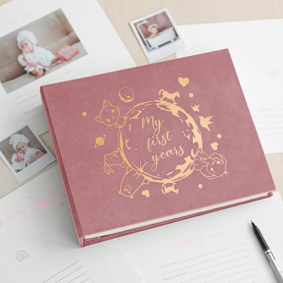 First Year Baby Memory Book Personalized Baby Album Modern | Etsy