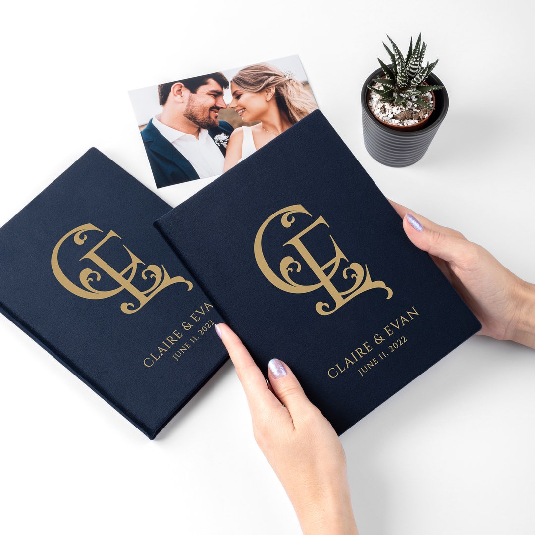 Wedding Vow Booklets, Personalized Wedding Vow Books, Custom Velvet ...