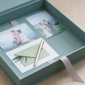 Wedding Keepsake Box, Personalized Linen Memory Box, Wedding Photo ...