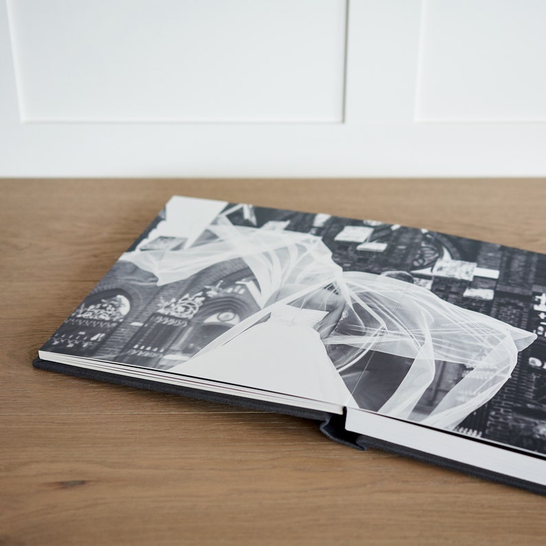 Lay Flat Wedding Album With a Box, Eco Leather Photo Album With ...