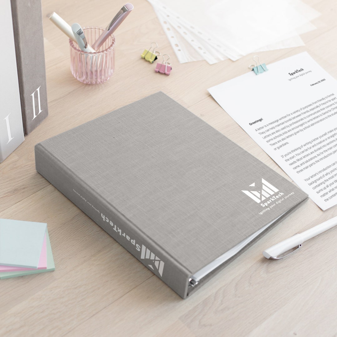 Personalized Linen Ring Binder | 2-3-4 Rings | Custom Ring Binder ...