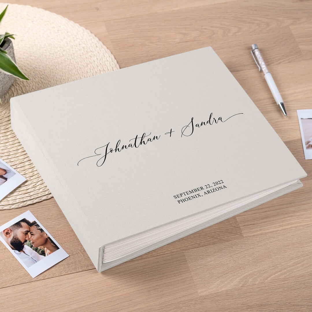 Instax Mini Album, Linen Wedding Guest Book, Personalized Photo ...