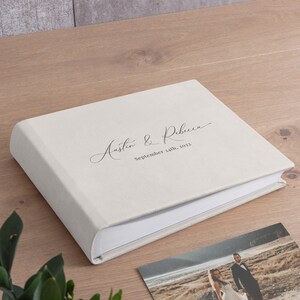 Wedding Photo Album - Modern Wedding Anniversary Gift, Personalized ...
