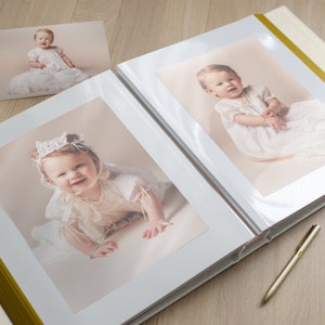 Personalized Baby Baptism Memory Album | Linen Photo Scrapbook With ...