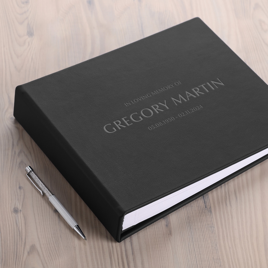 Personalized Memorial Condolence Book | Custom Remembrance Keepsake ...