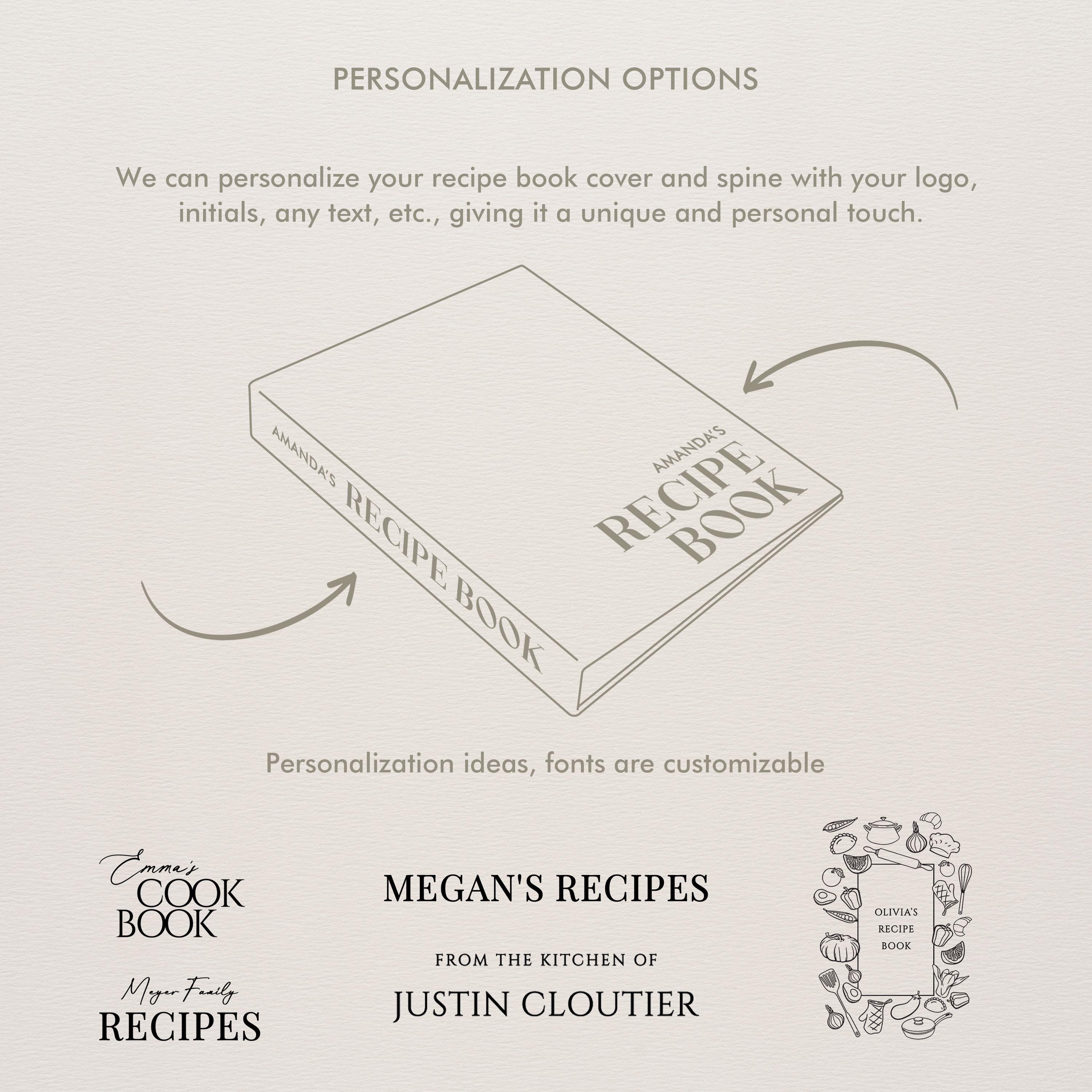 Personalized Recipe Book | Custom Cook Book Journal | Hard Cover Recipe ...
