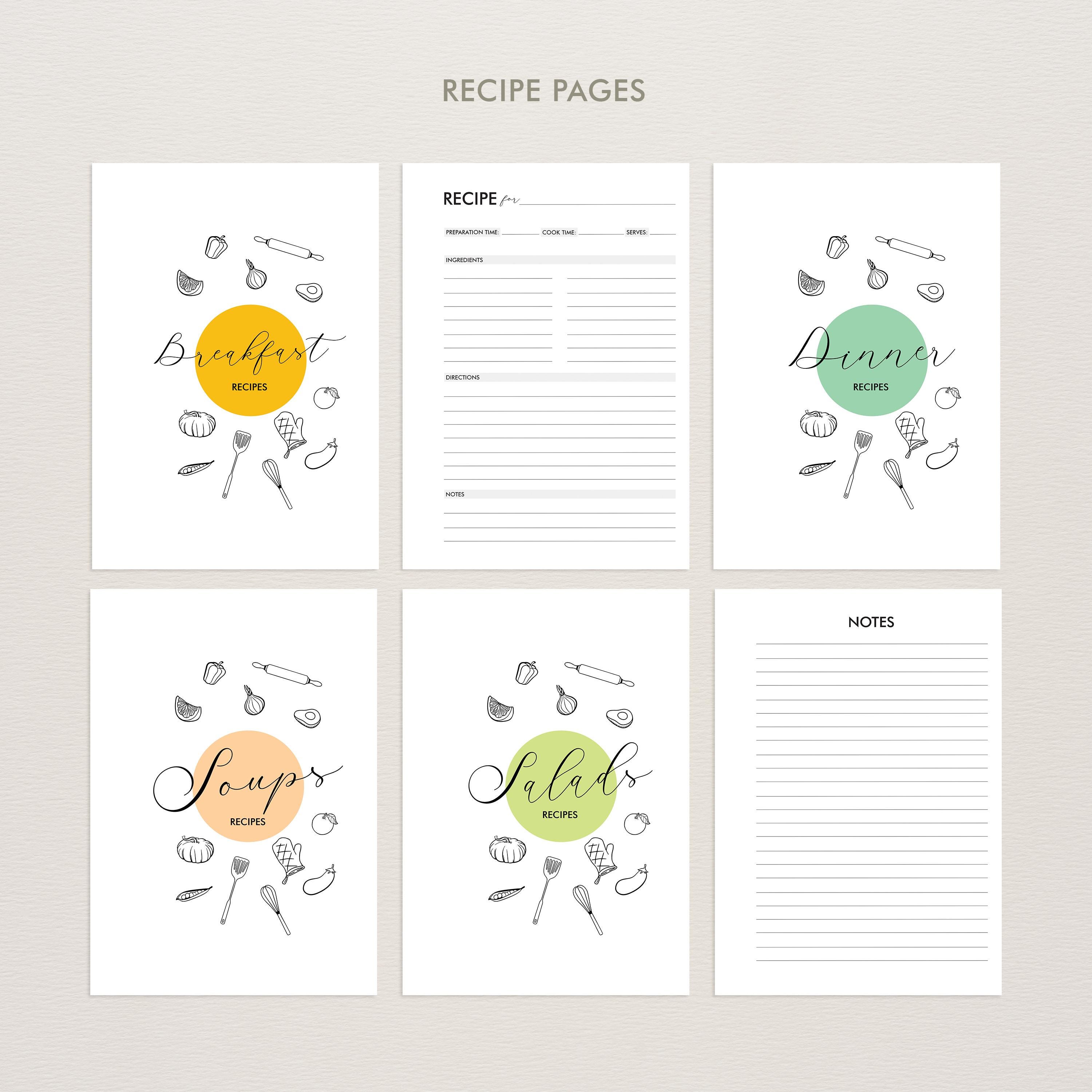 Personalized Recipe Book | Custom Cook Book Journal | Hard Cover Recipe ...
