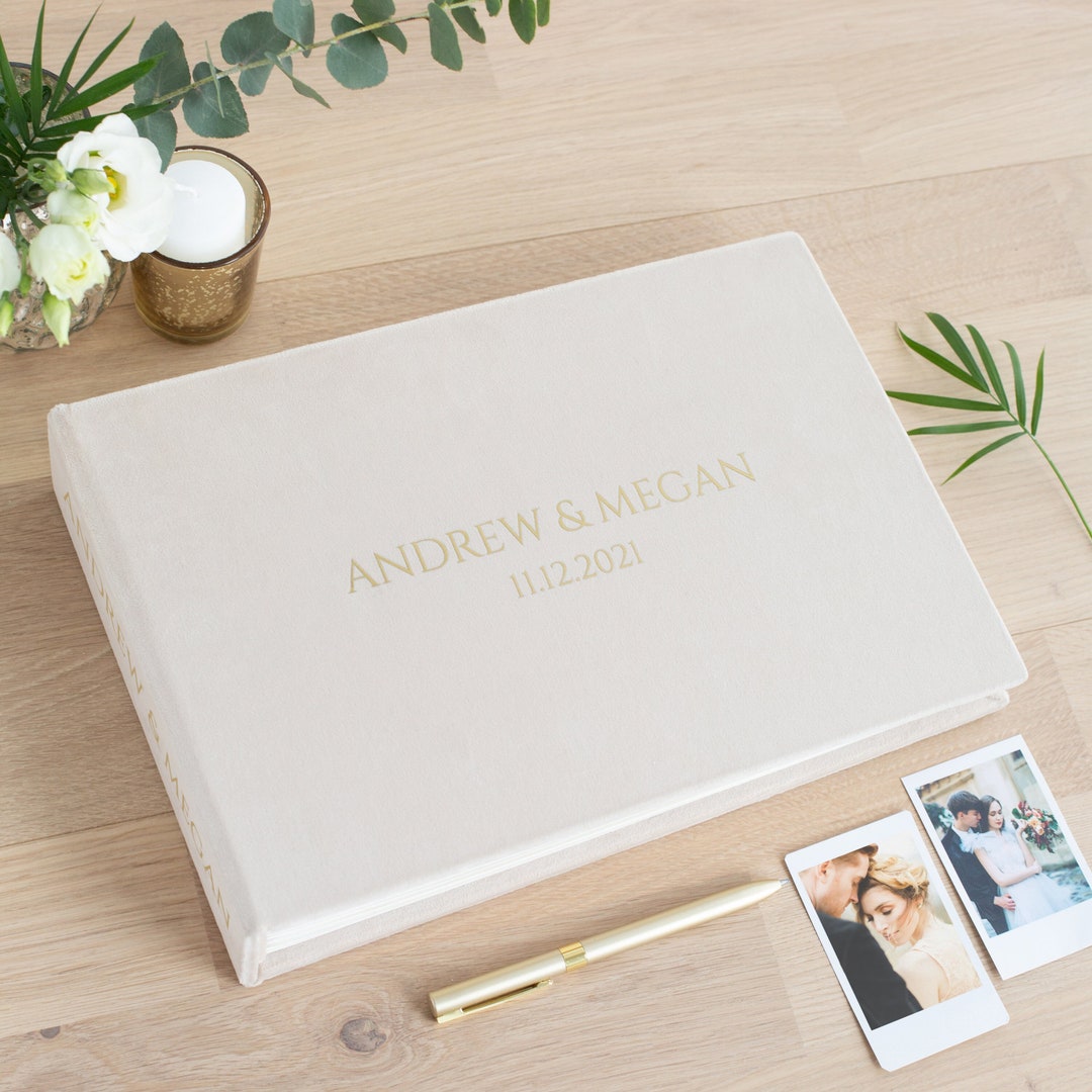 Wedding Guest Book, Instax Mini Album, Velvet Wedding Album With Photo ...