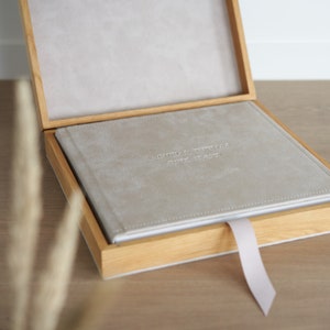 Personalized Wooden Clamshell Box, Wedding Wooden Keepsake Box, Natural ...