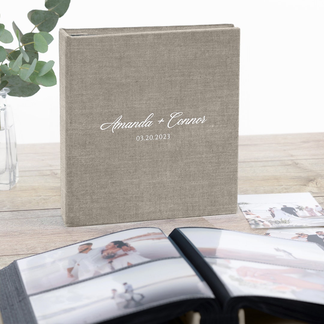 Personalized Wedding Photo Album With Sleeves for 40-400 5x7 Photos ...
