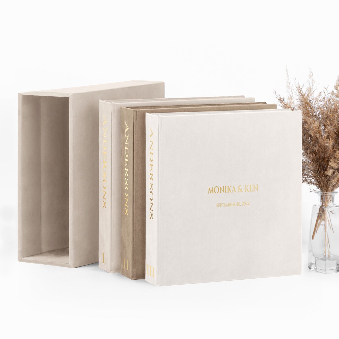 Wedding Self-adhesive Photo Album and Slipcase, Velvet XL Self Adhesive ...