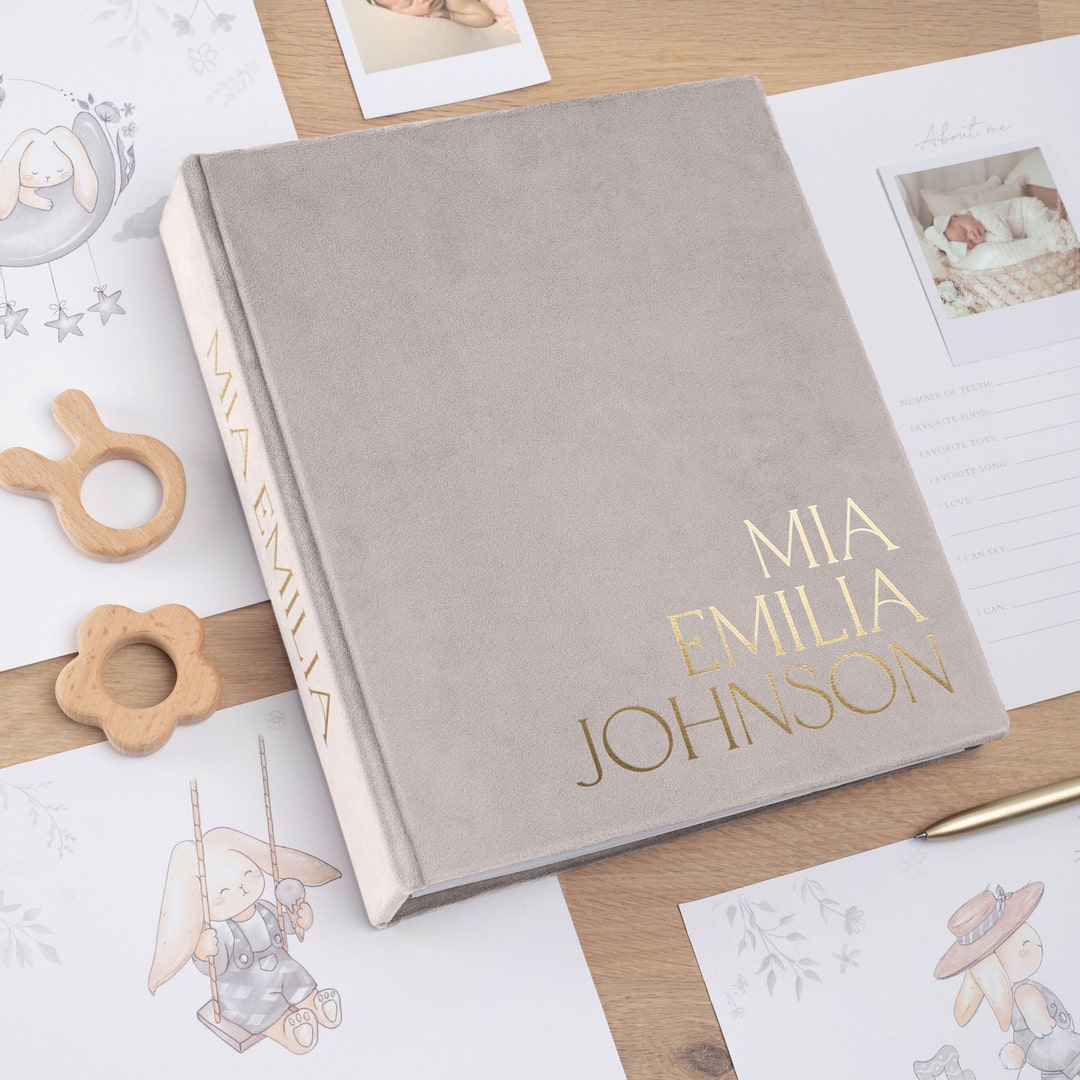 Personalized Baby Memory Book | First 5 Years Photo Album | Modern Baby ...