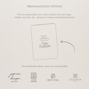 Personalized Menu Book Covers | Custom Hard Cover Menu Holders for ...