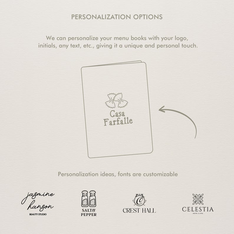 Personalized Menu Book Covers | Custom Hard Cover Menu Holders for ...