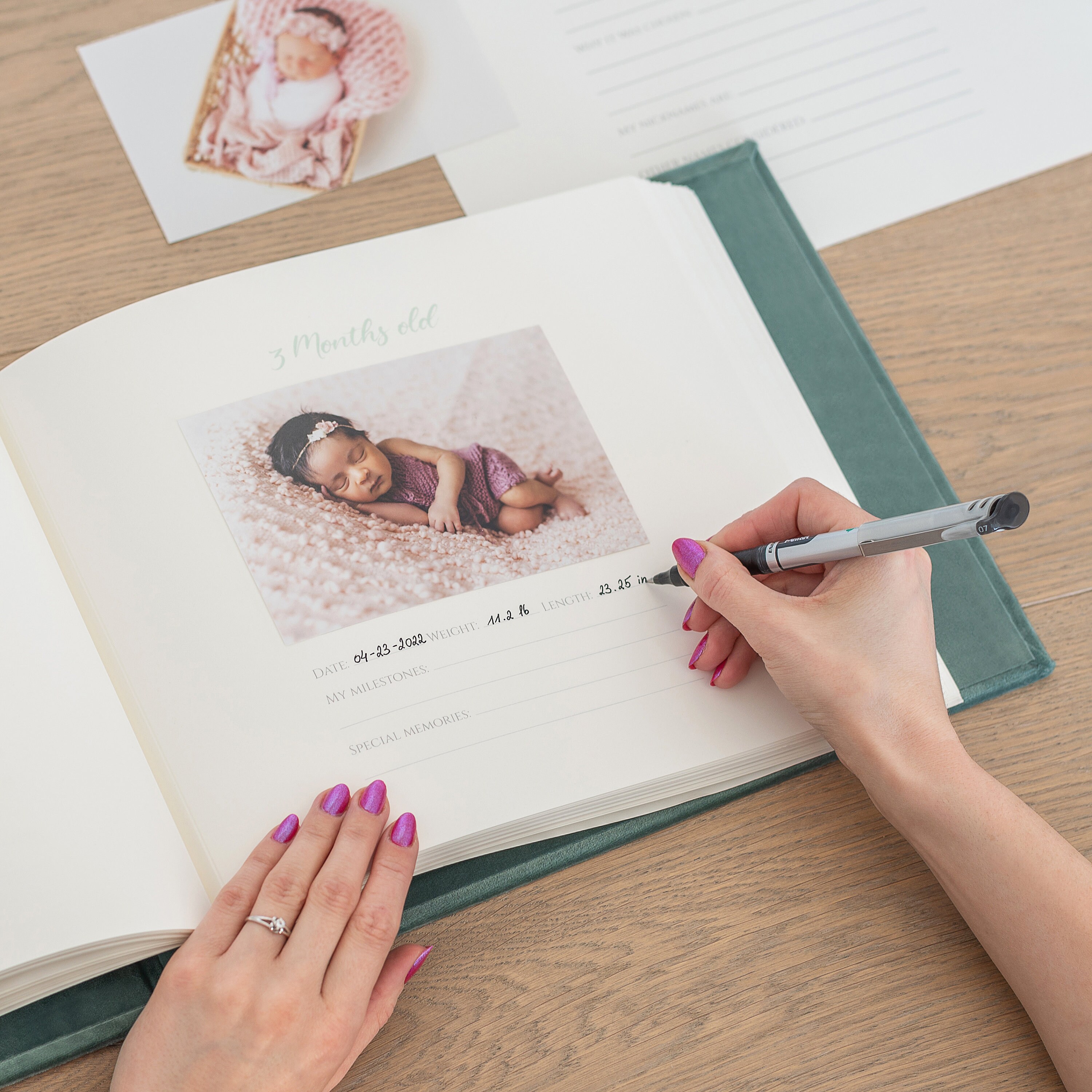First Year Baby Memory Book Personalized Baby Album Modern - Etsy