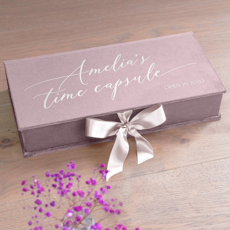 Baby Time Capsule Box Baby Keepsake Box With Ribbon Closure - Etsy