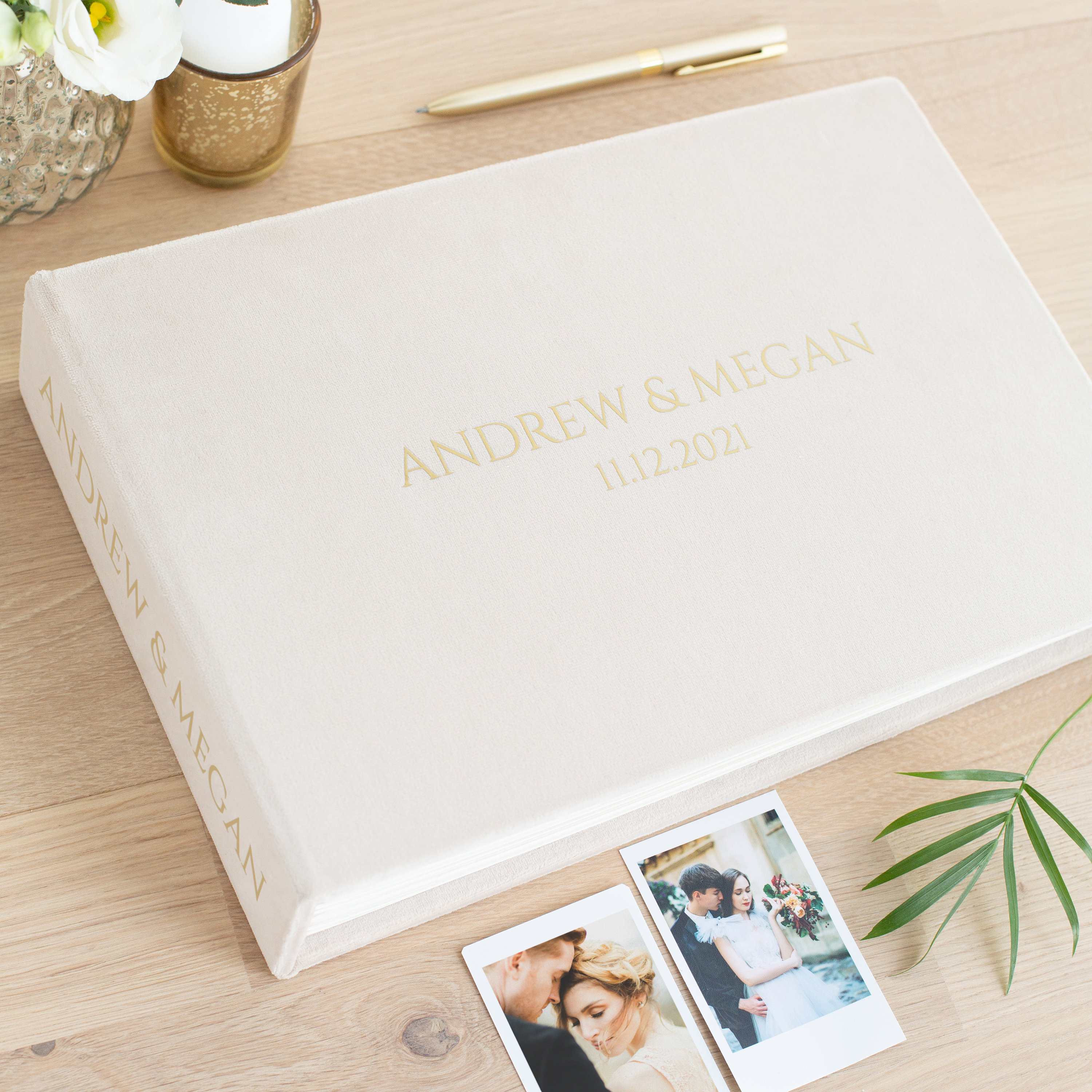 Wedding Guest Book, Instax Mini Album, Velvet Wedding Album With Photo ...