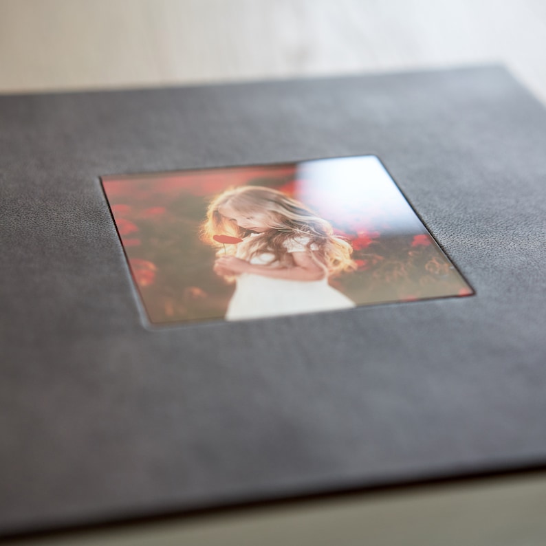 Lay Flat Luxury Photo Album Leather Photo Album with Glass | Etsy