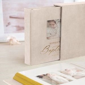 Personalized Baby Baptism Memory Album With Photo Window | Velvet Photo ...