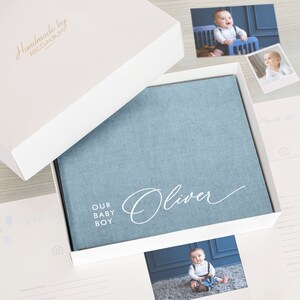 Personalized Baby Memory Book, Baby Boy Photo Album, Baby Girl First ...