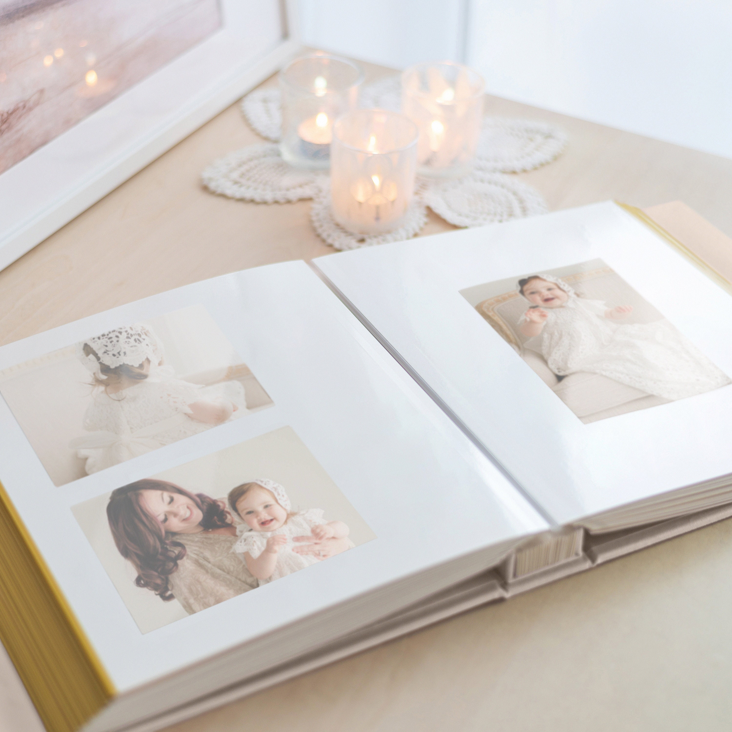 Personalized Baby Baptism Memory Album With Photo Window | Velvet Photo ...