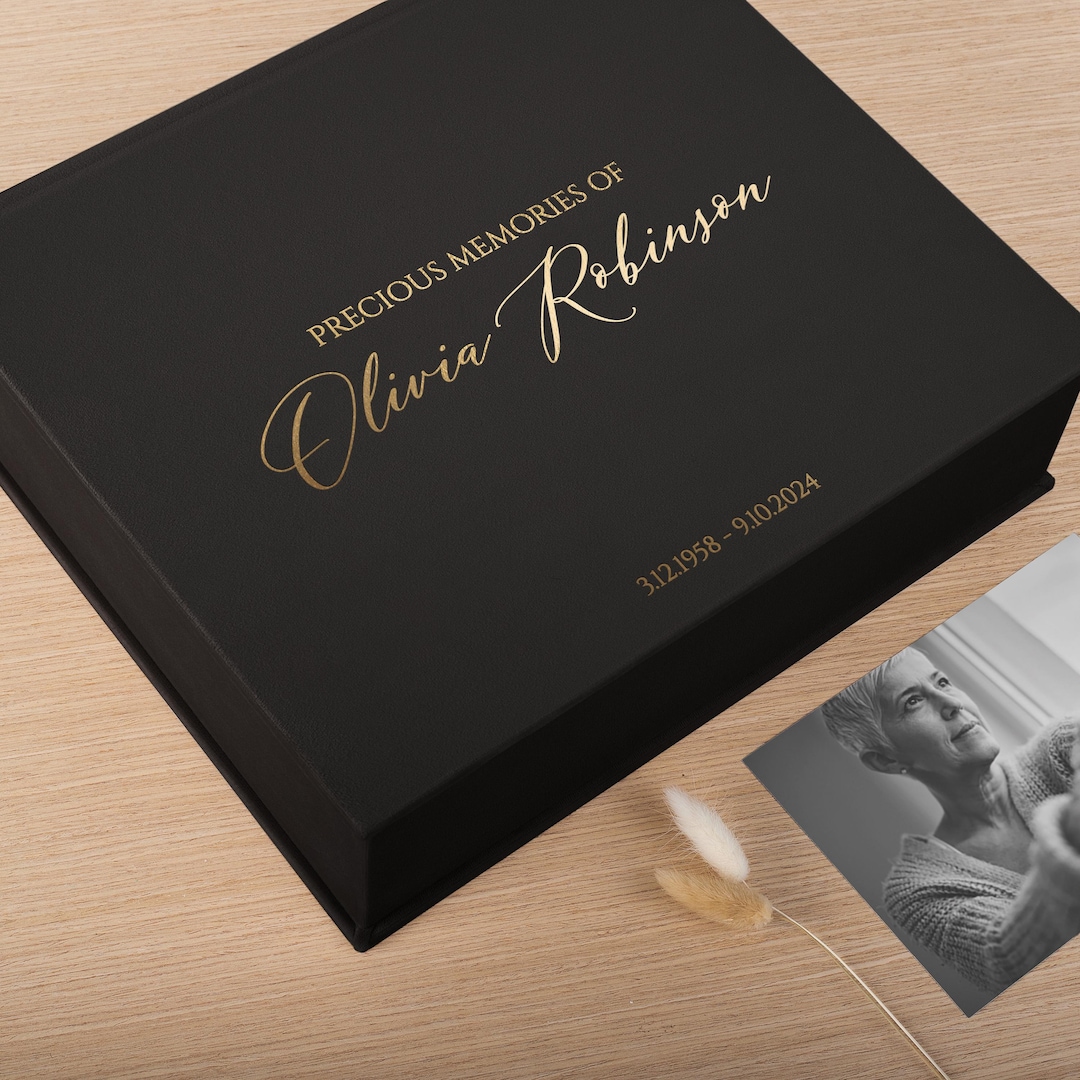Velvet Memory Keepsake Box | Personalized Memorial Condolence Box ...